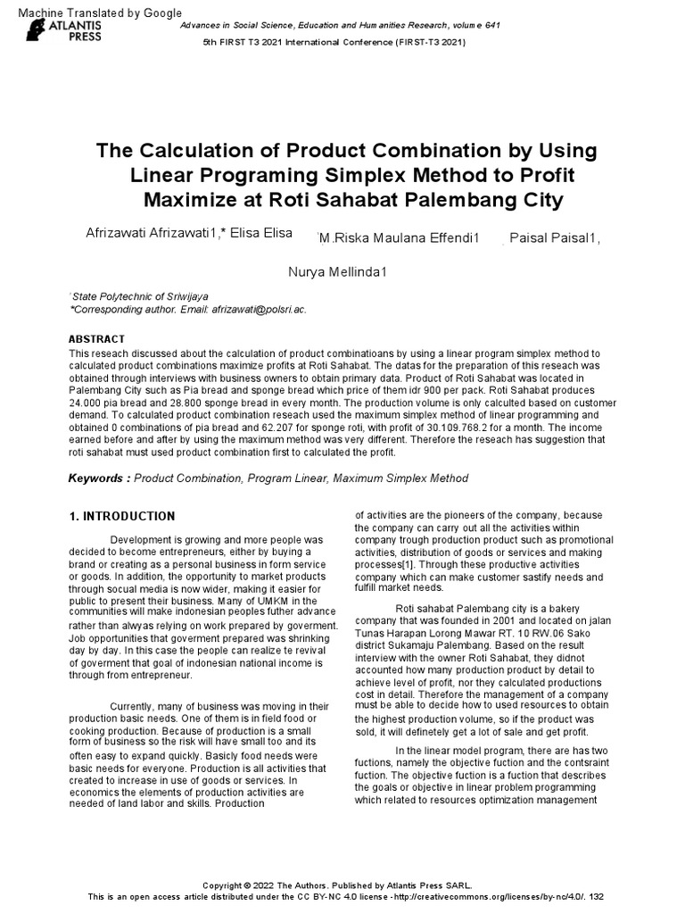 Jurnal Internasional Metode Simpleks 3-Dikonversi | PDF | Linear ...
