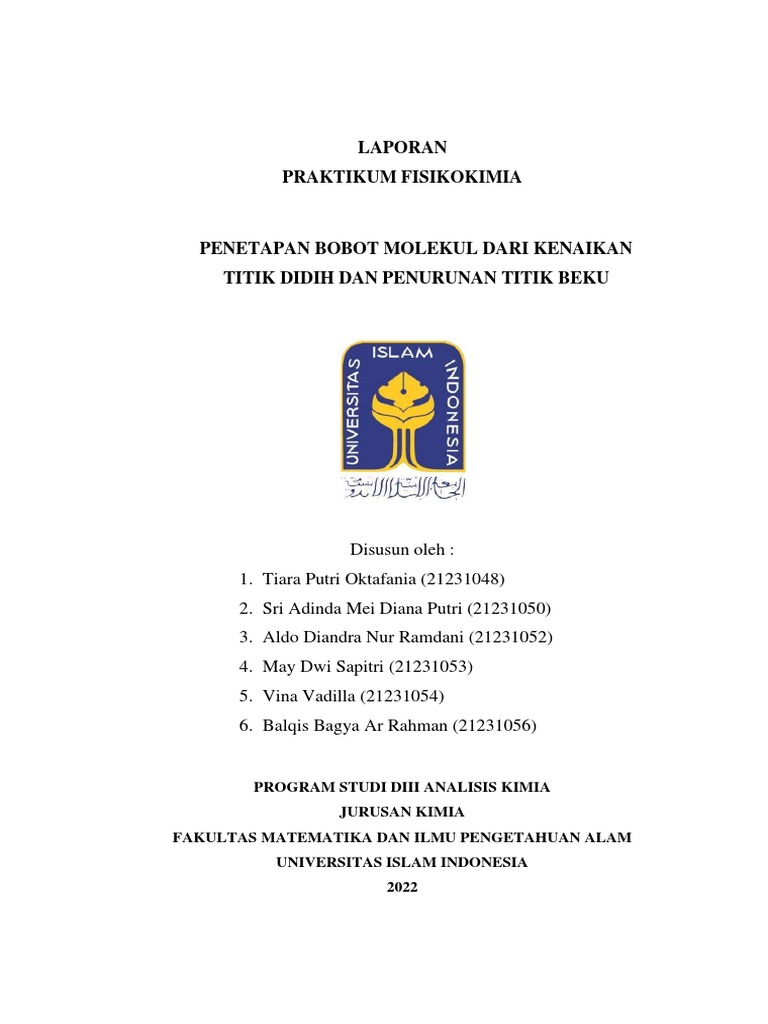Kelompok 3 - Penentuan Bobot Molekul Dari Kenaikan Titik Didih Dan ...