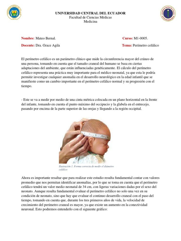 Medición del Perímetro Cefálico Infantil | PDF | Cráneo