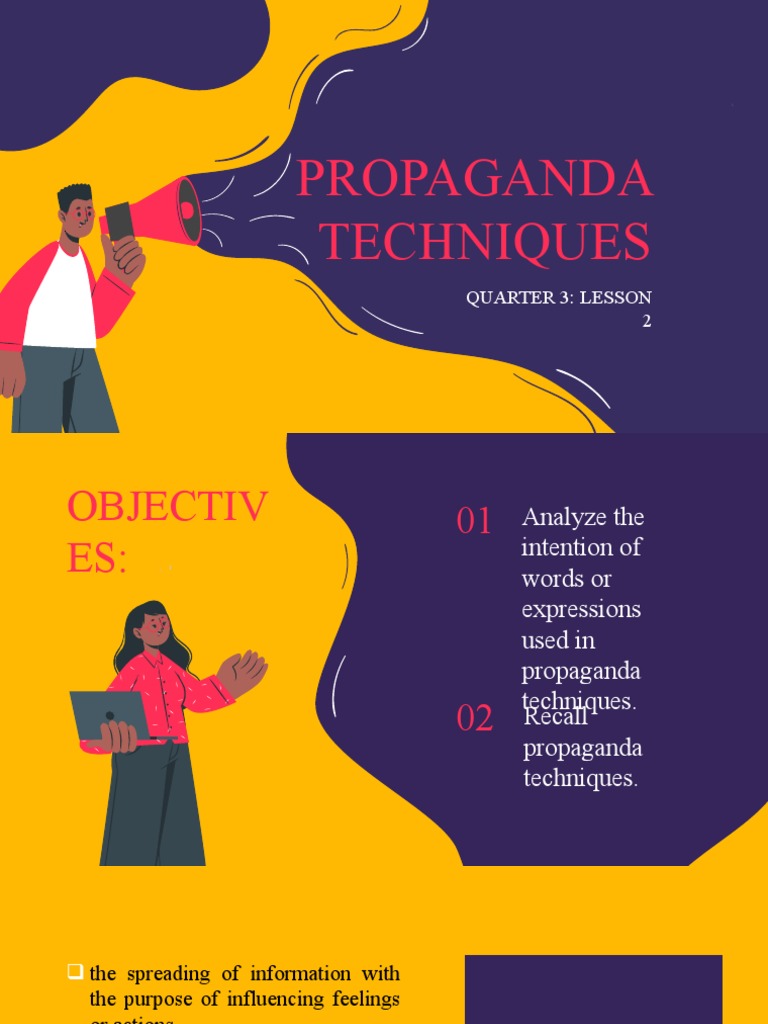 English 8 - Quarter 3 - Lesson 2 (Propaganda Strategies) | PDF