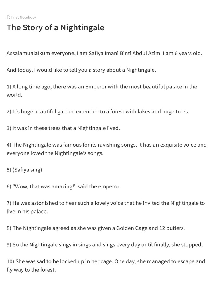 Story of A Nightingale | PDF