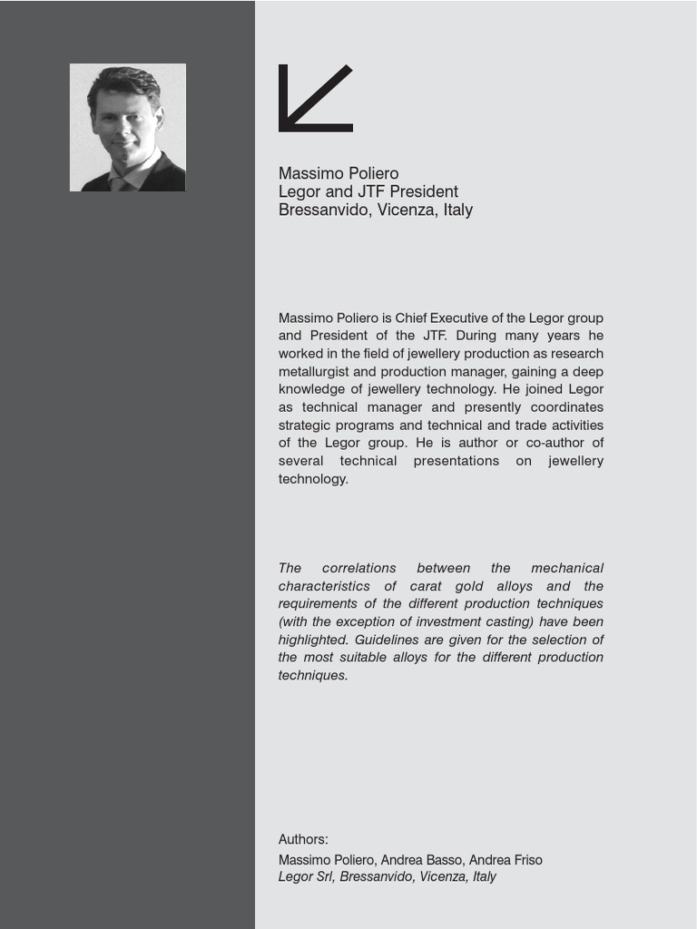 Selection of Gold Alloys For Mechanical Working and Optimisation of The Production Process | PDF ...