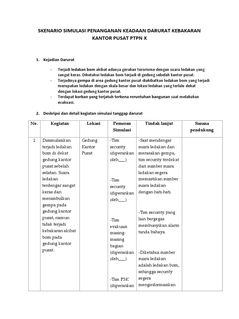 Simulasi Penanganan Kebakaran PTPN X | PDF