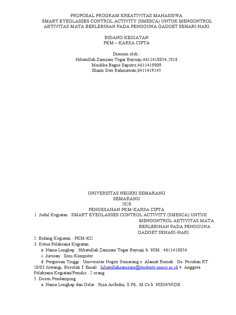 Proposal PKM-KC Smesca | PDF | Komputer