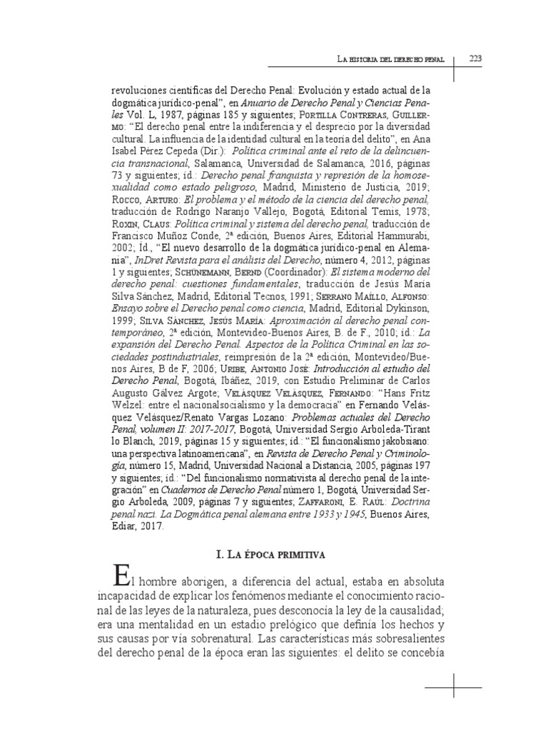 Historia Del Derecho Penal Pdf Derecho Penal Castigos