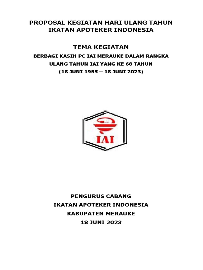 Proposal Kegiatan HUT IAI Ke-68 2023edit TTD | PDF
