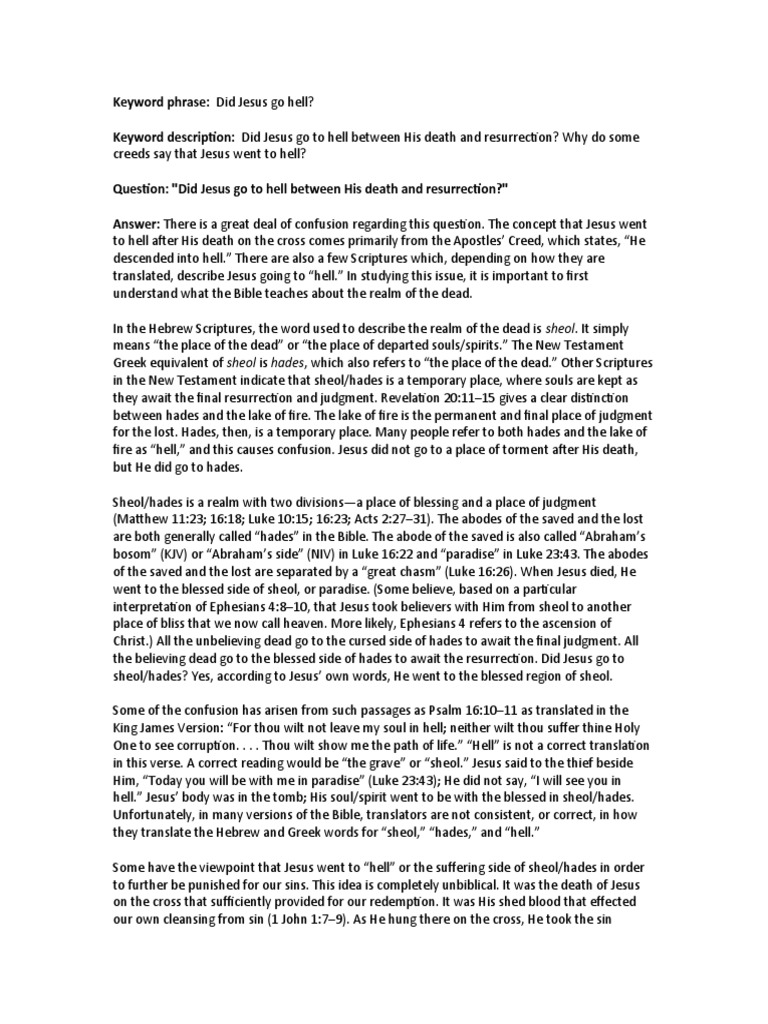 Jesus Hell | PDF