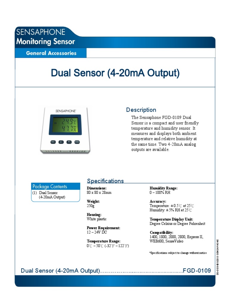 FGD-0109 Temp Sensor 4-20ma | PDF
