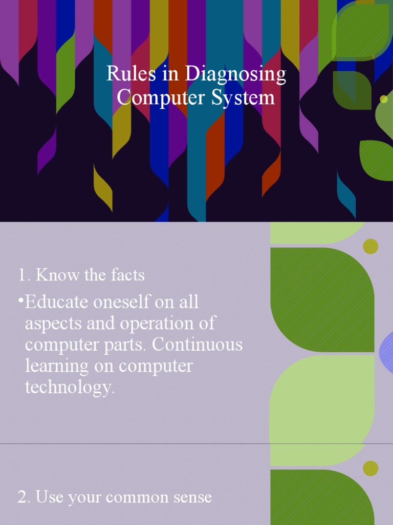 Rules in Diagnosing Computer System | PDF | Electrostatic Discharge ...