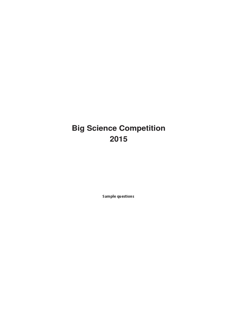 Big Science Competition Sample - 2015 | PDF
