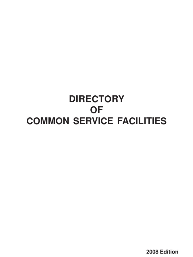 Directory of Common Service Facilities | PDF | Small And Medium Sized ...