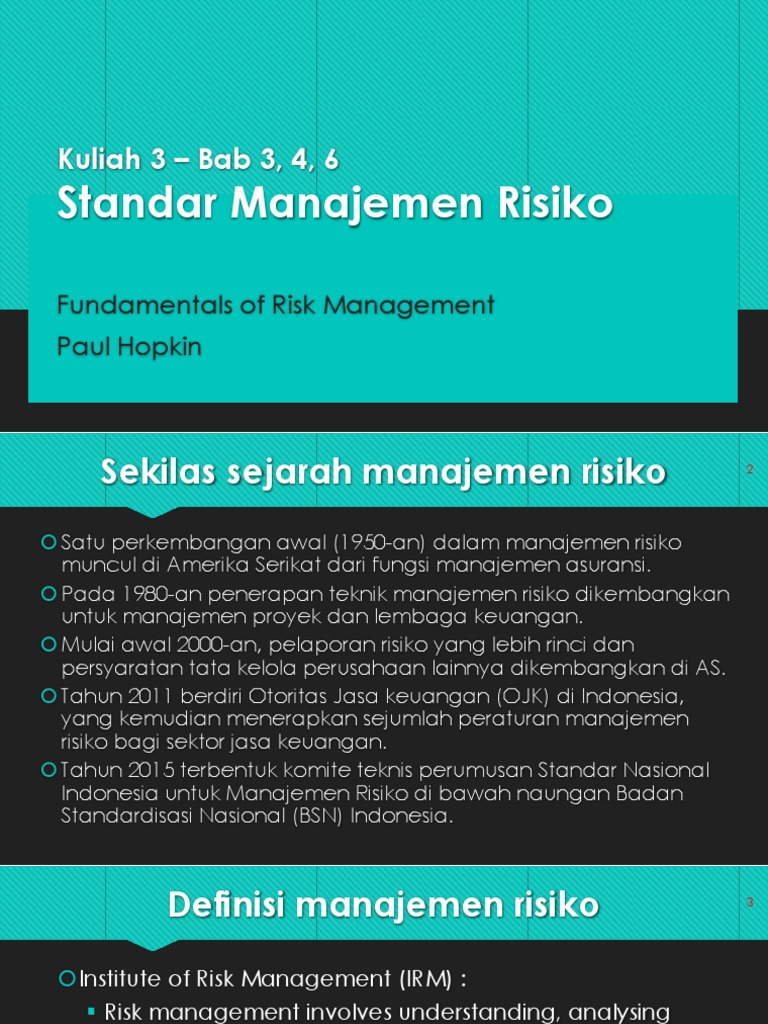 RiskMan Hopkin Kuliah 03 Mhs | PDF