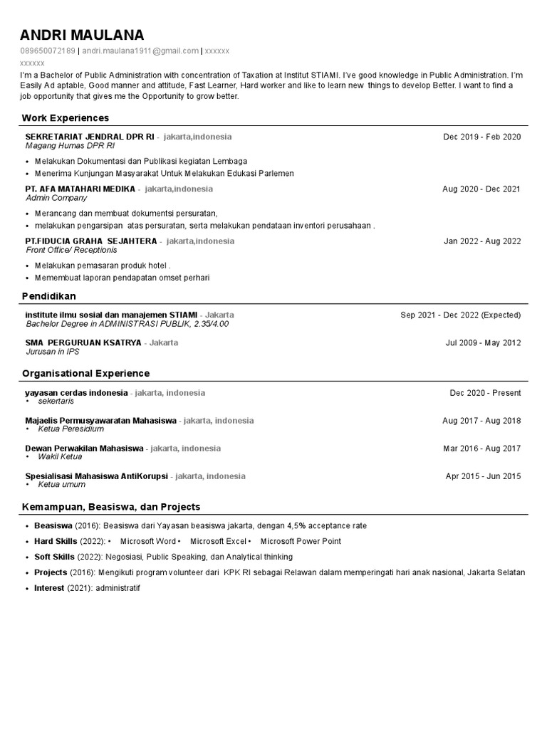Andri Maulana Resume | PDF
