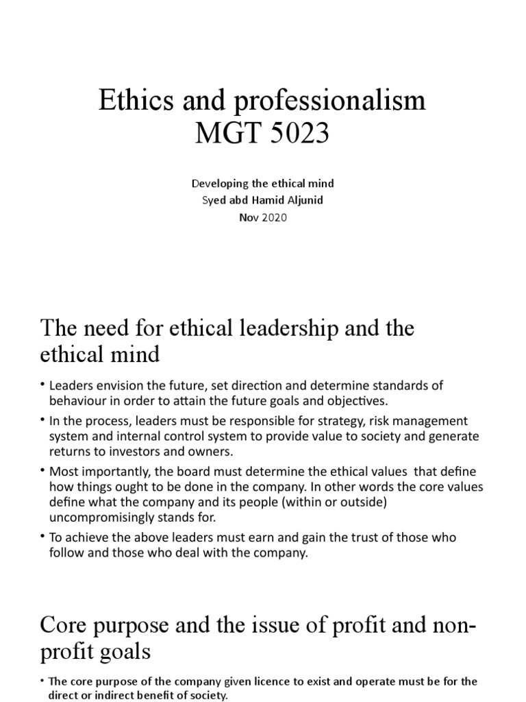 Ethical Leadership and Professionalism Insights | PDF | Career & Growth