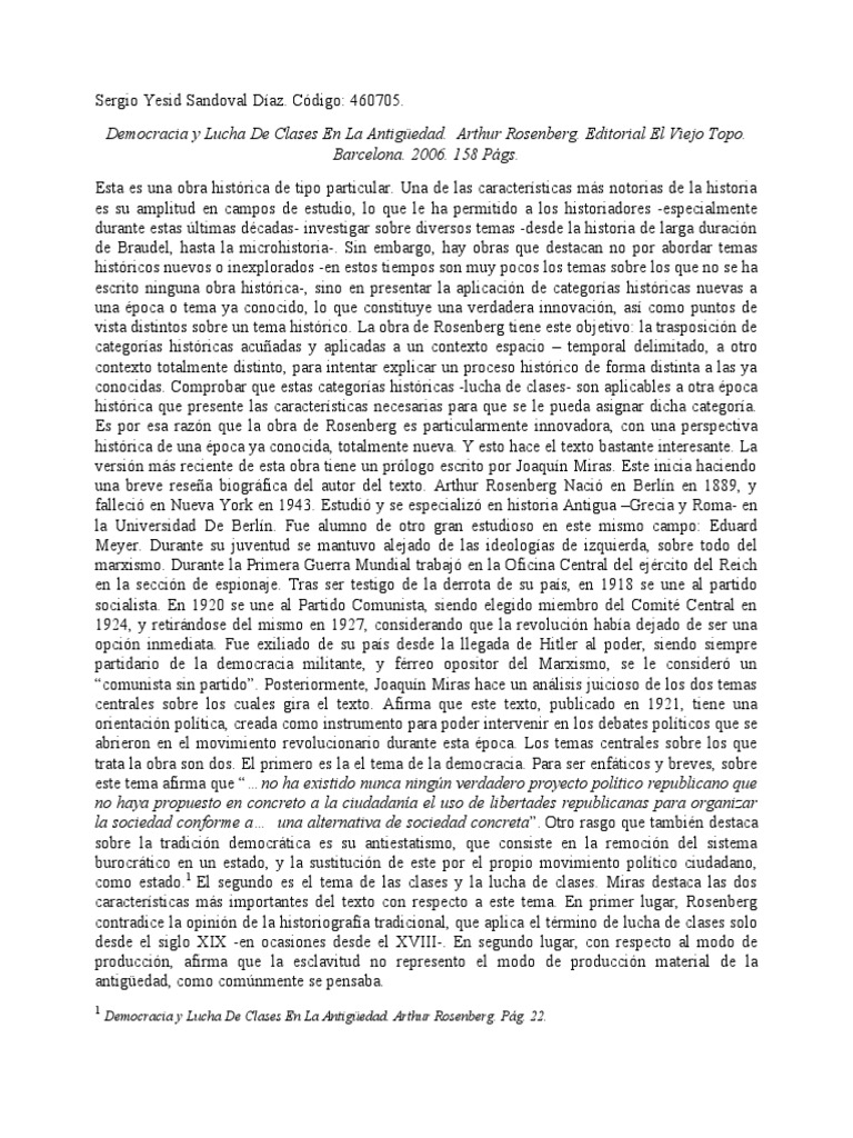 Arthur Rosenberg | PDF | Antigua Grecia | Esclavitud