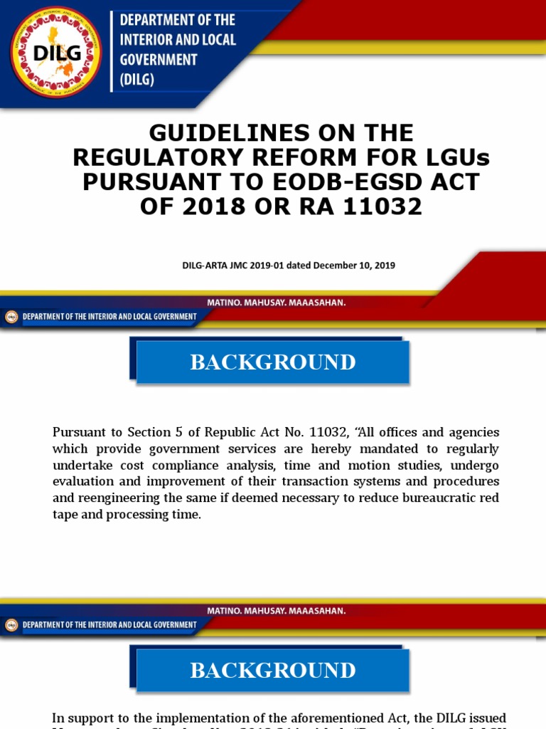 DILG-ARTA JMC 2019-01 - Regulatory Reforms For LGUs | PDF DILG-ARTA JMC 2019-01 - Regulatory Reforms For LGUs | PDF