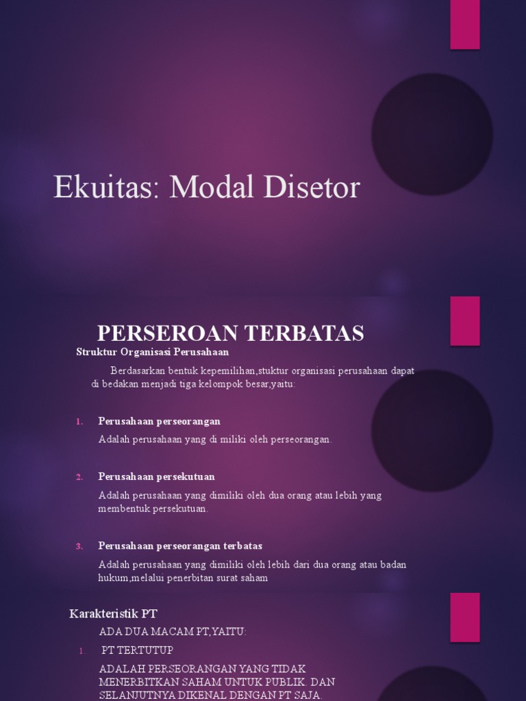 Ekuitas Modal Disetor | PDF