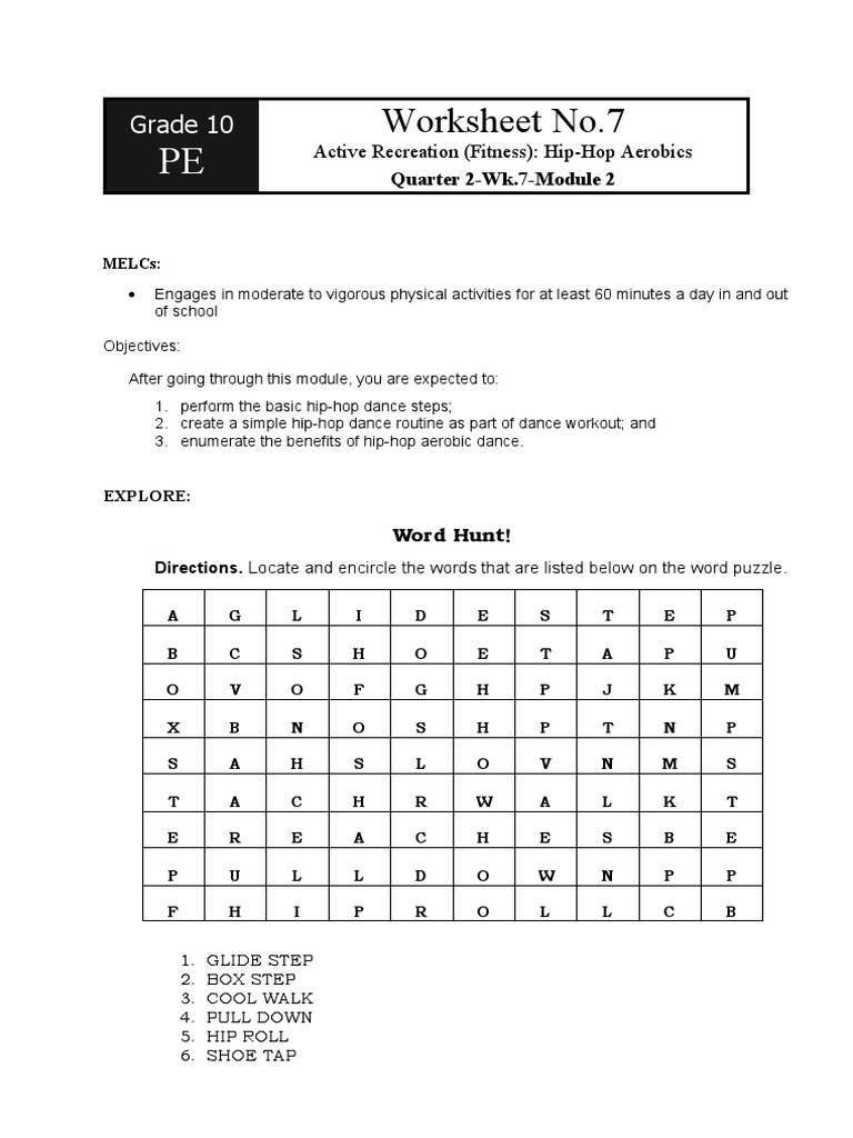 Q2 WK7 Worksheet7 PE10 | PDF | Aerobic Exercise | Physical Fitness