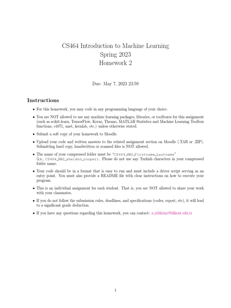 CS464 Spring 2023 HW2 | PDF
