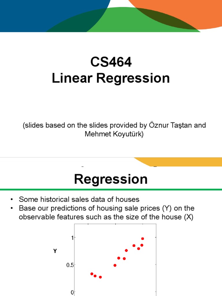 Cs464 Ch9 Linearregression Pdf Regression Analysis Ordinary Least Squares 
