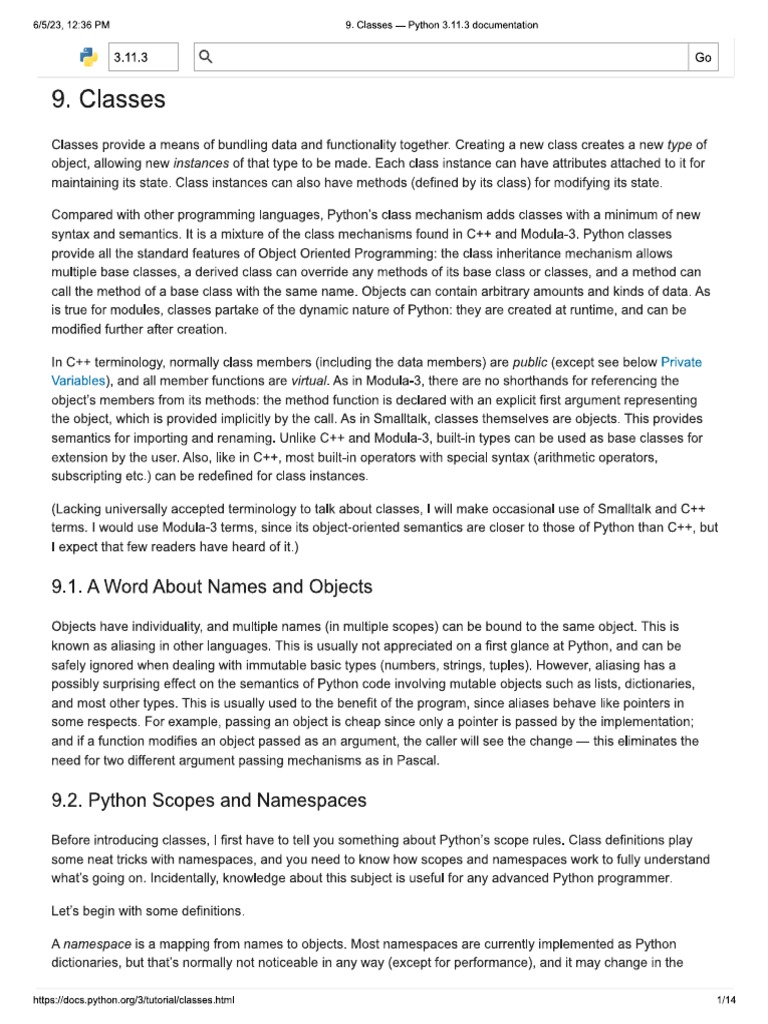 Python Class Pdf