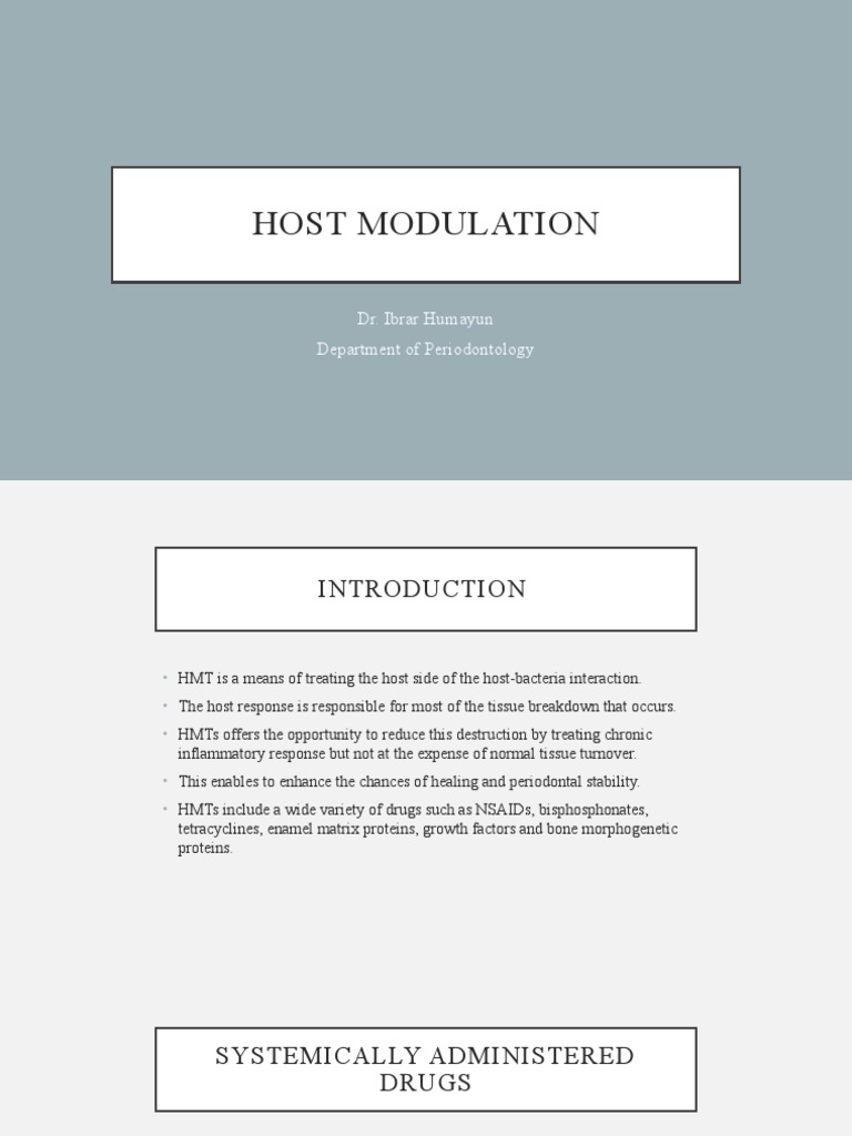 Host Modulation | PDF | Bone | Periodontology