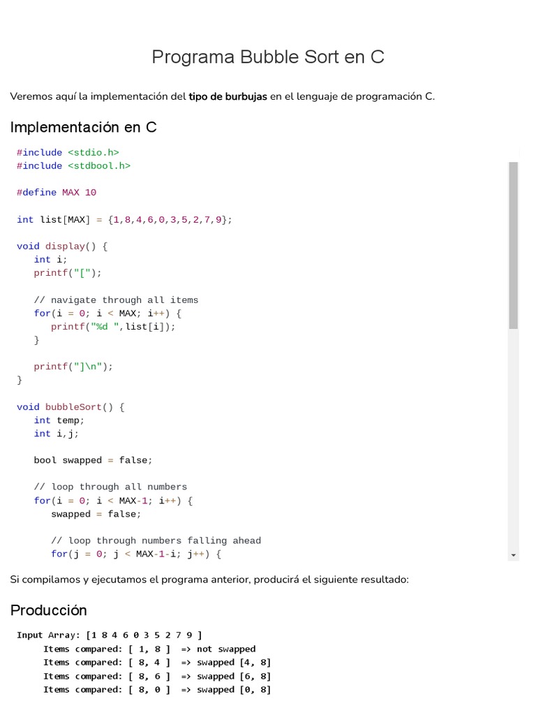 Bubble Sort Implementation in C | PDF | Computer Science | Computer Engineering