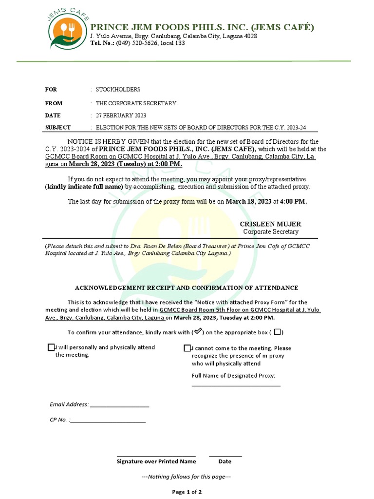 Prince Jem Proposal | PDF
