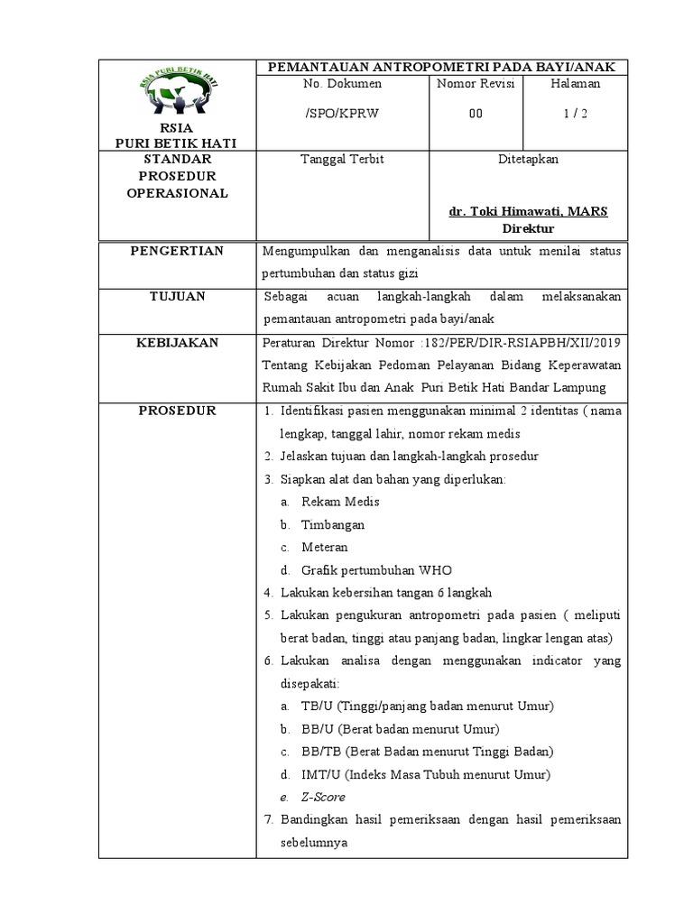 Spo Antropometri Anak | PDF