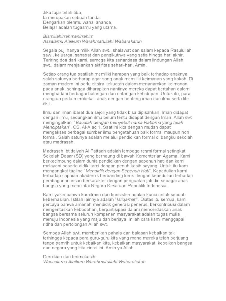 Sambutan Kamad | PDF