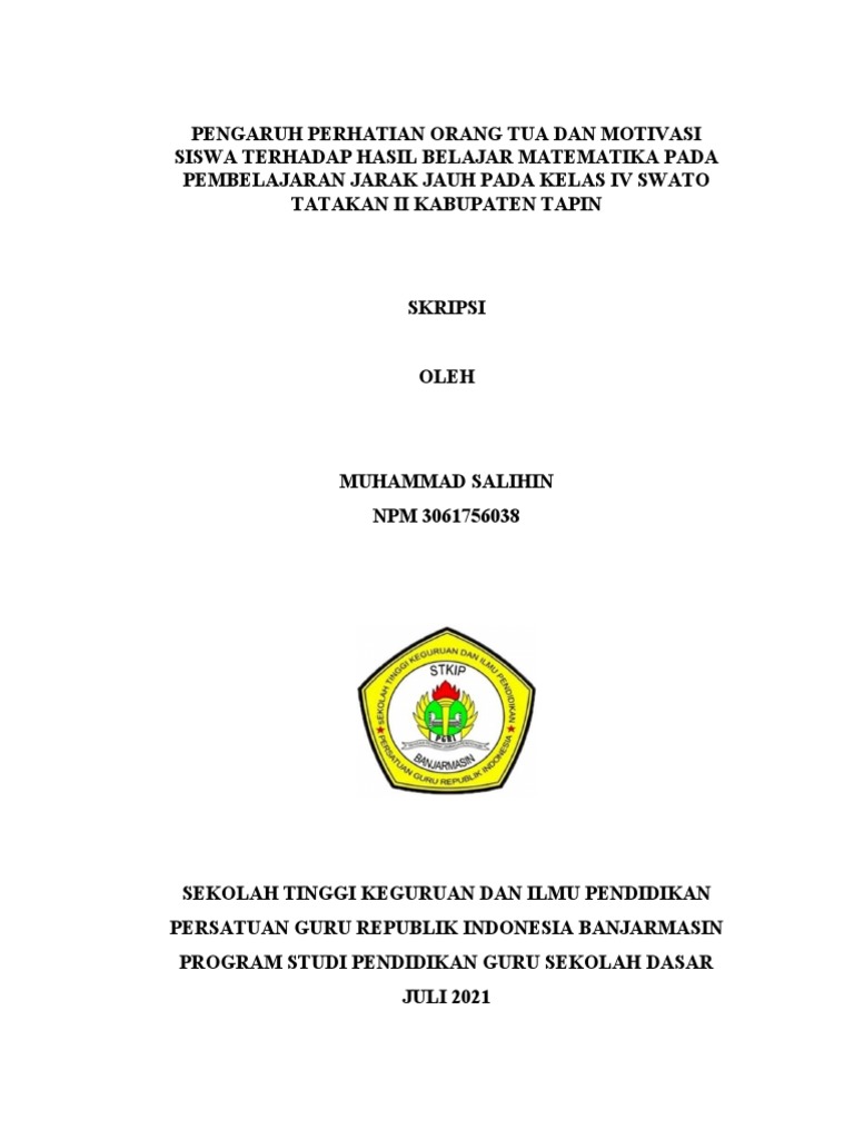 Skripsi - Muhammad Salihin - 3061756038 | PDF