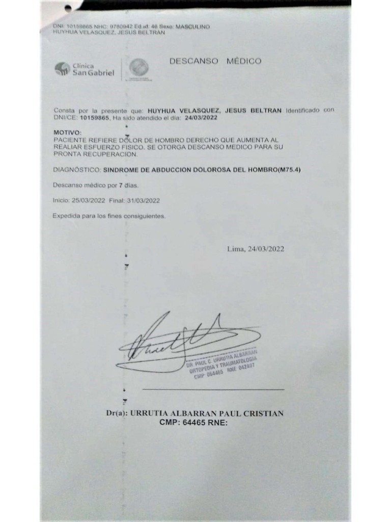 01 Descanso Medico 25-03 | PDF