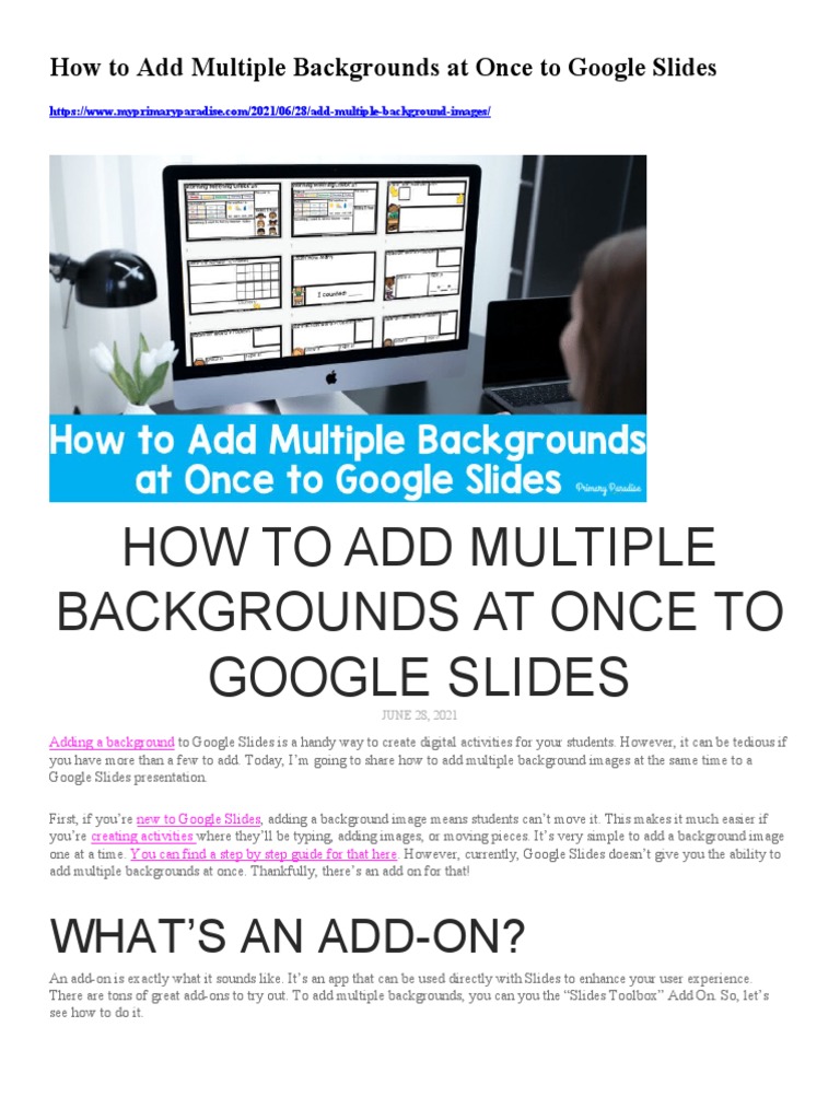How To Add Multiple Backgrounds at Once To Google Slides | PDF ...