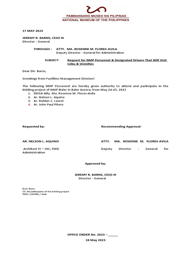 Office Order 2023 Sample | PDF