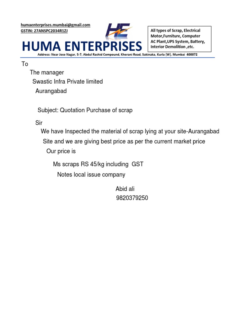 Huma Enterprises | PDF