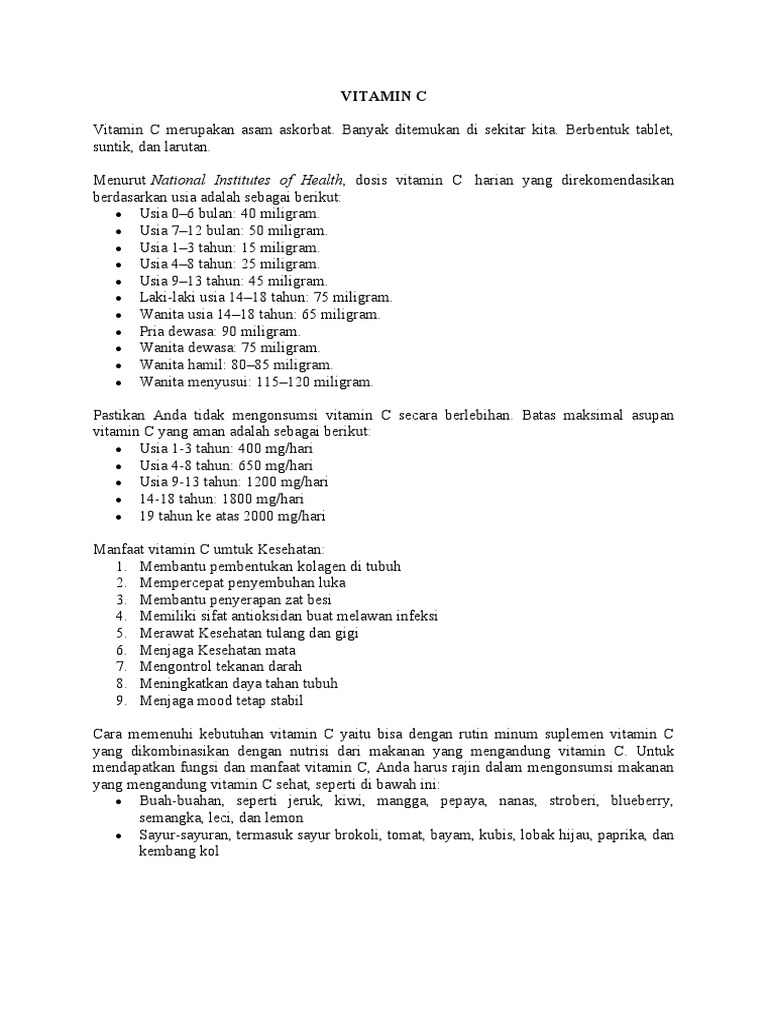 Vitamin C & B | PDF | Gaya Hidup