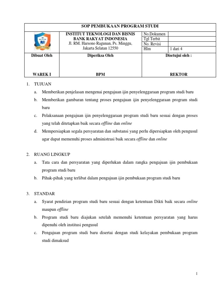 Pembukaan Program Studi | PDF