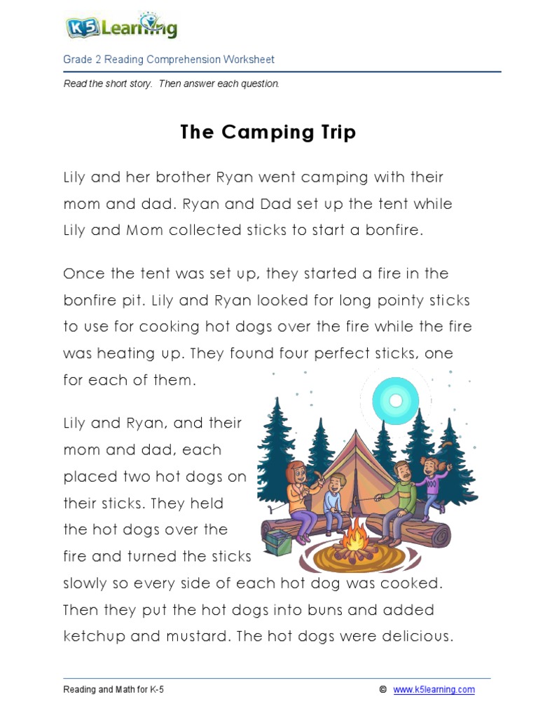 Grade 2 Story Camping Trip | PDF | Hot Dog | Food And Drink Preparation
