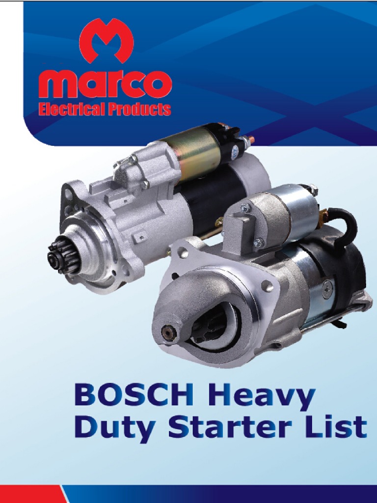 MARCO-BOSCH Heavy Duty Starter List | PDF