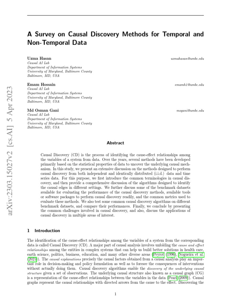 Causal Discovery Methods Survey | PDF