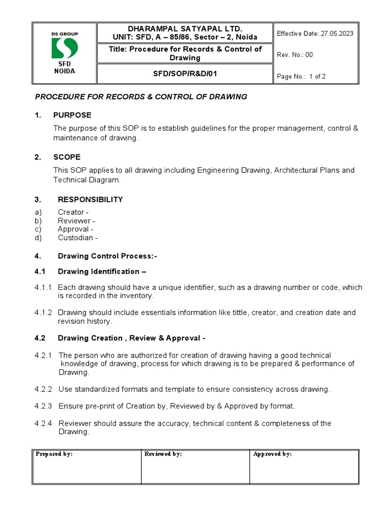 SOP For Drawing | PDF | Business | Computing