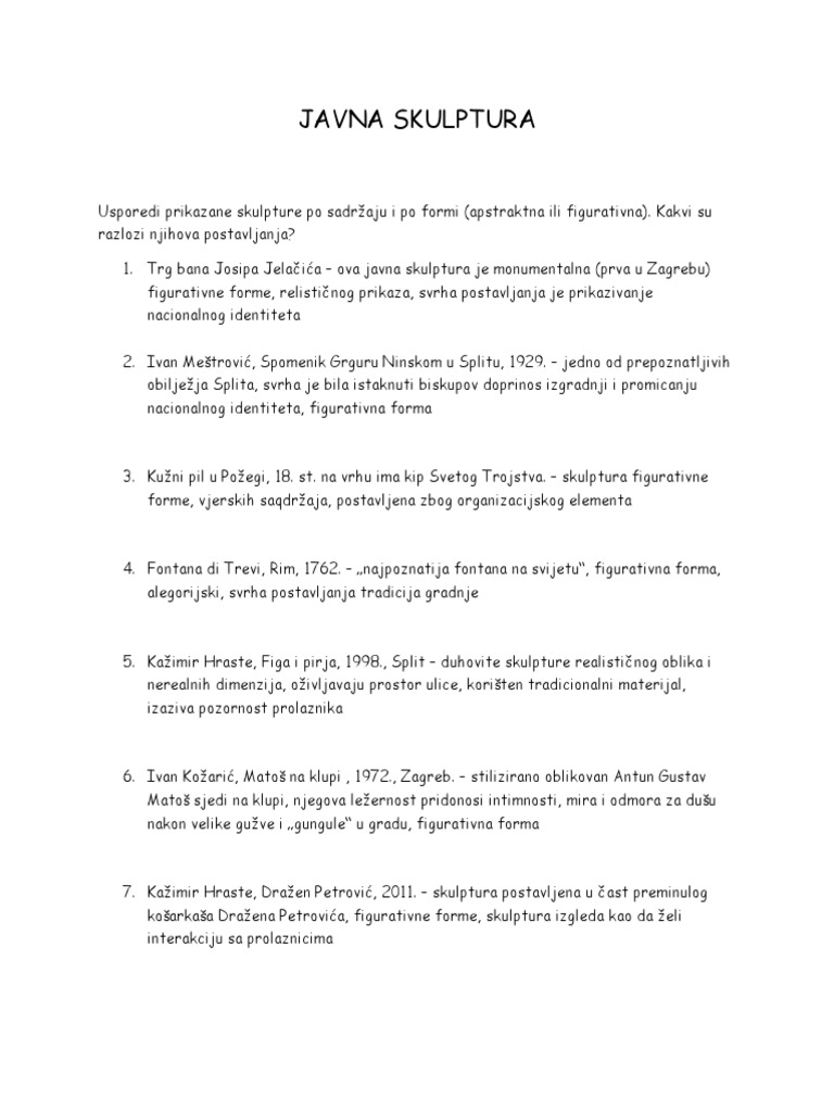 Javna Skulptura | PDF