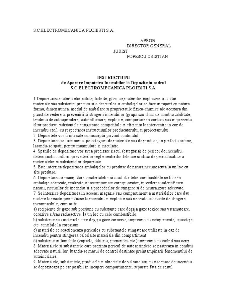 Instructiuni PSI | PDF