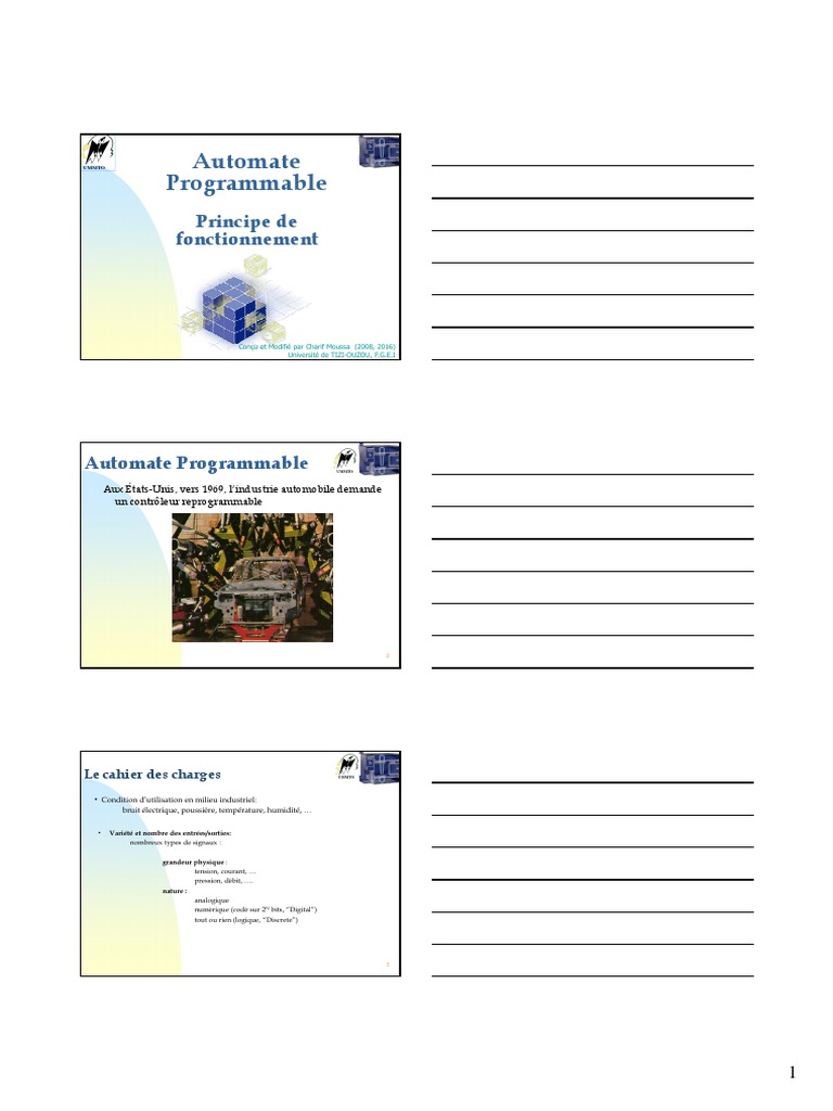 Fonctionnement des Automates Programmables | PDF | Analogique | Données ...