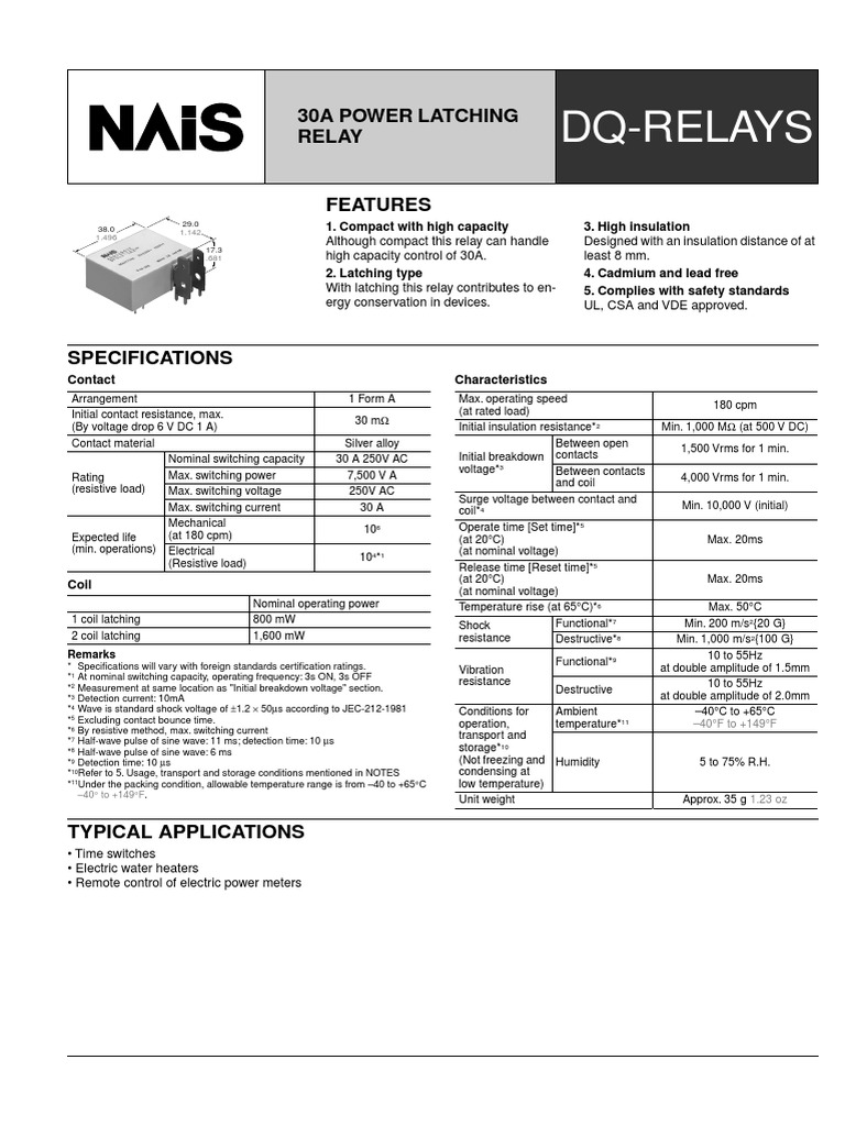 DataSheets by Series | PDF | Relay | Inductor