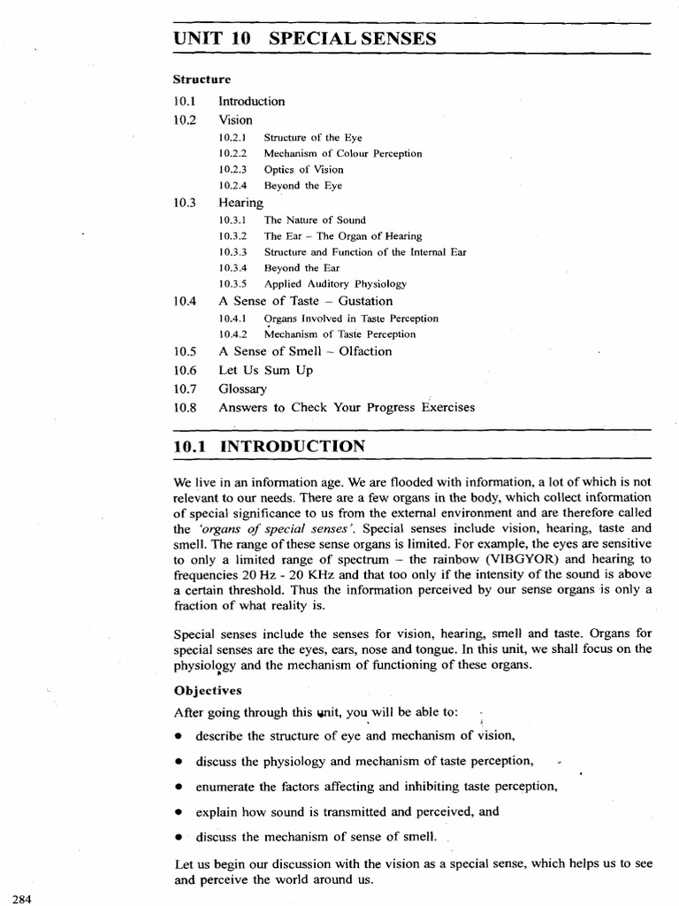 Unit-10 SPECIAL SENSES | PDF