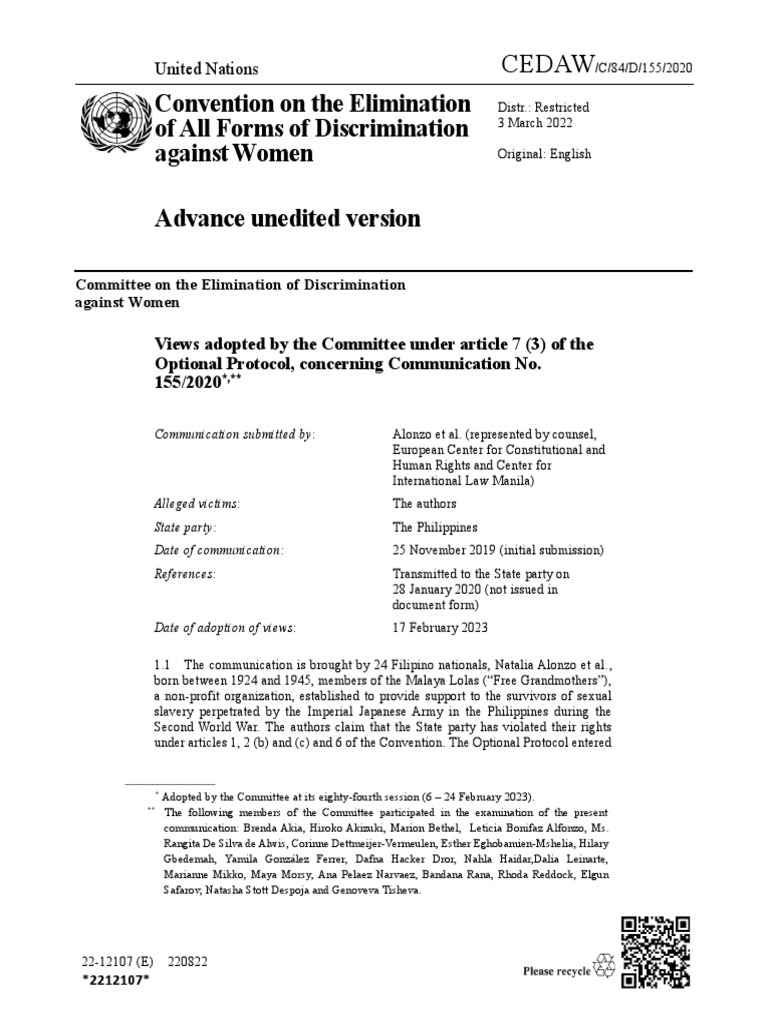 Cedaw C 84 D 155 2020 35201 e | PDF