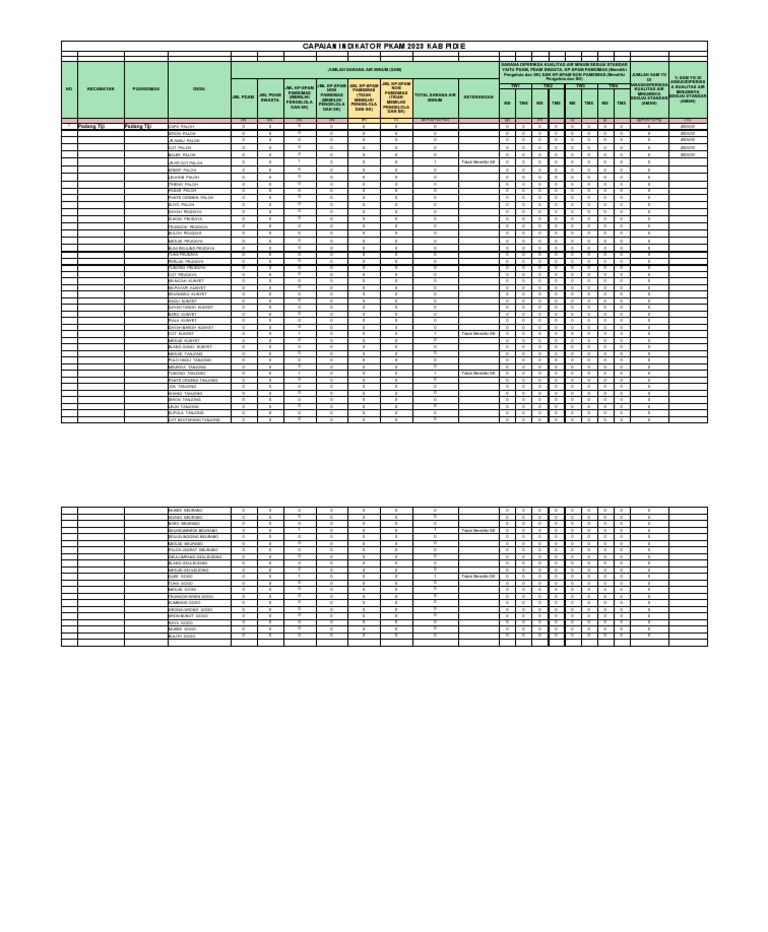 ACEH Indikator Capaian PKAM Dan Surveilans KAMRT 2023 | PDF