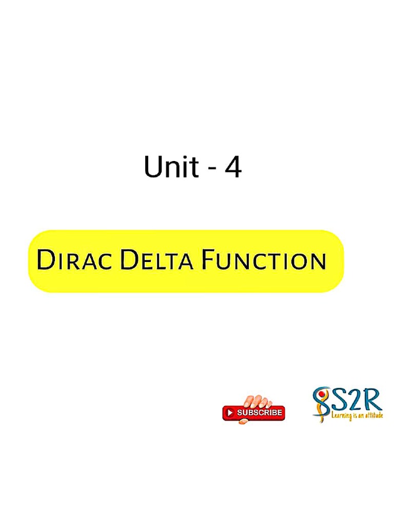 Dirac Delta Function Pdf