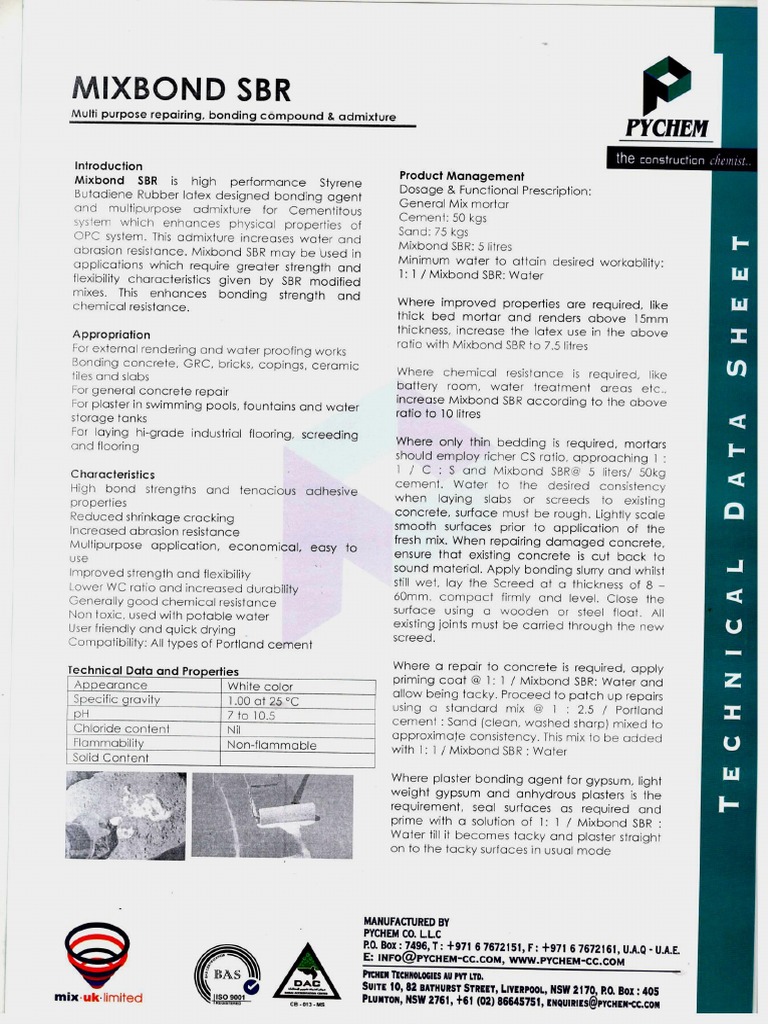 Mixbond SBR | PDF
